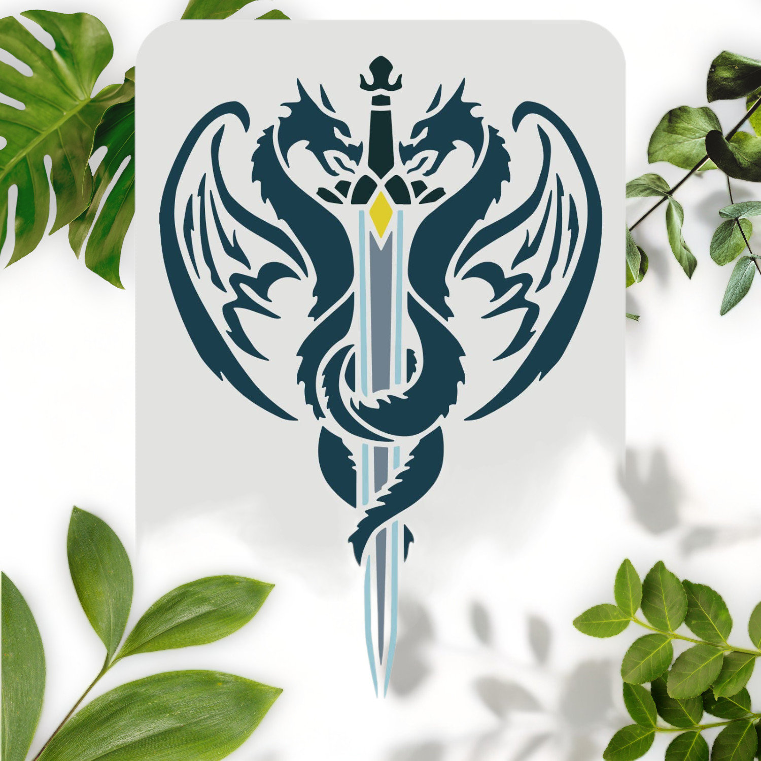 Pacific Funds Dragon Wing Sword Stencils Set of 2 | Wayfair