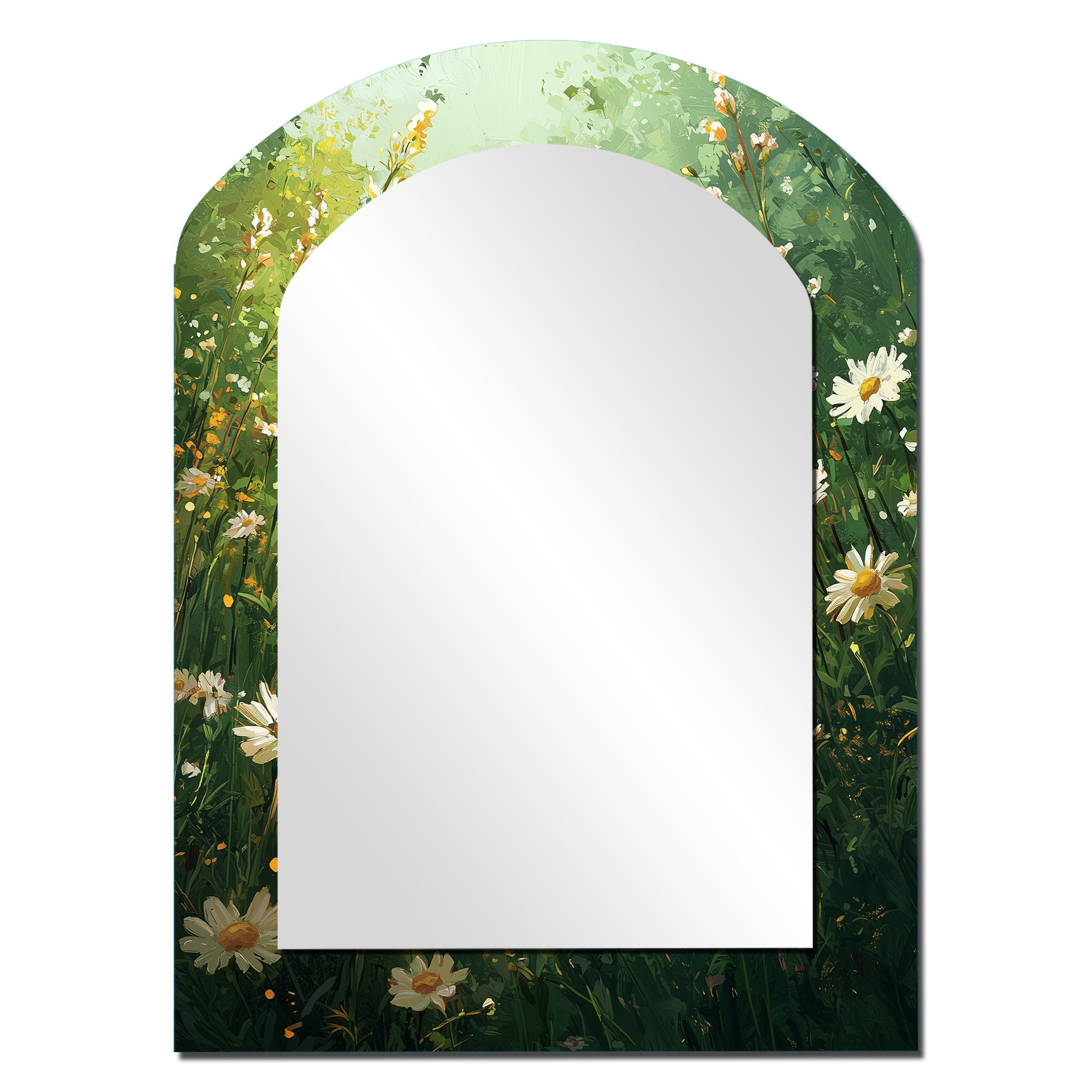 Dakota Fields White Country Daisies Dream - Daisies Asymmetrical Mirror ...