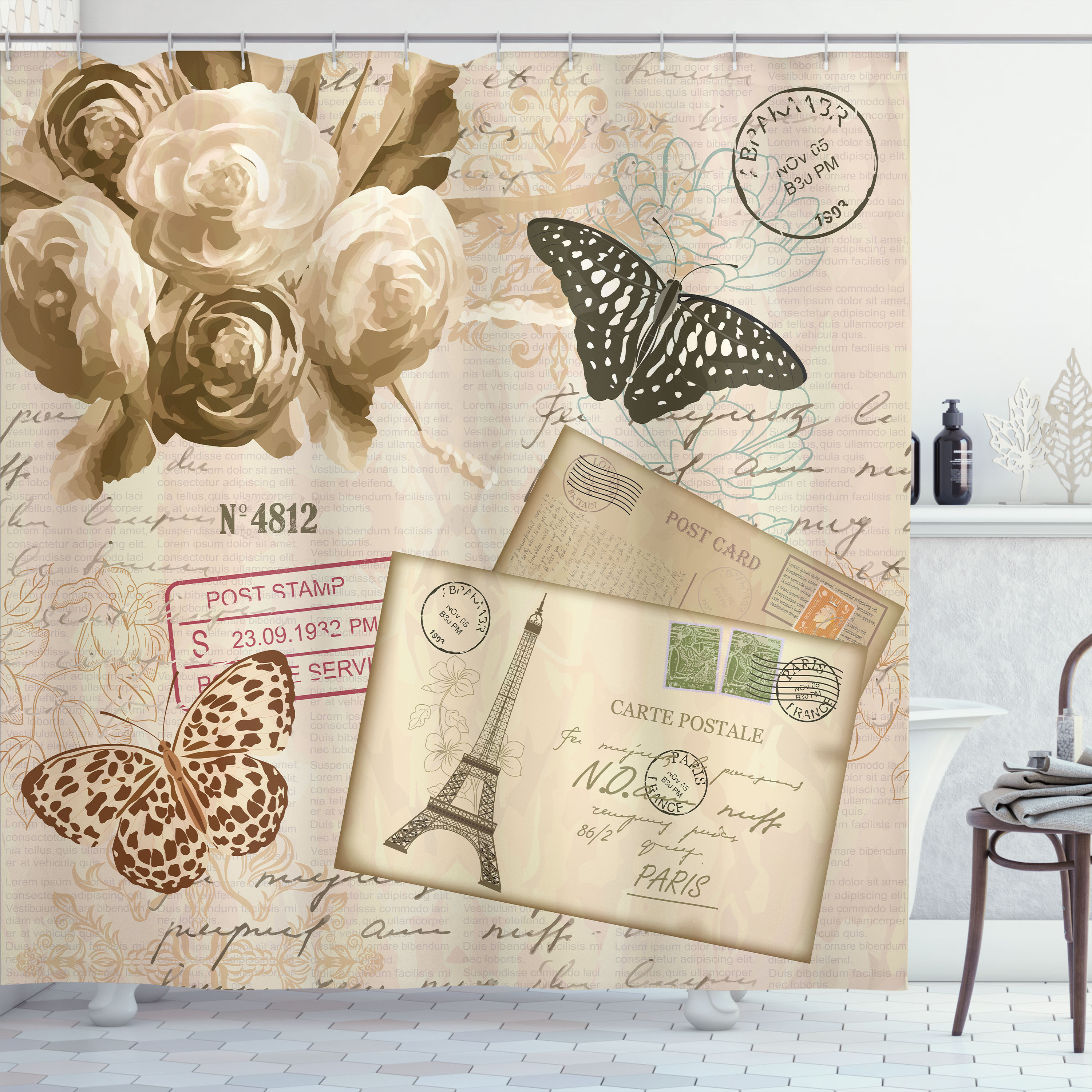 East Urban Home Strubing Vintage Shower Curtain Old Retro Lettering ...