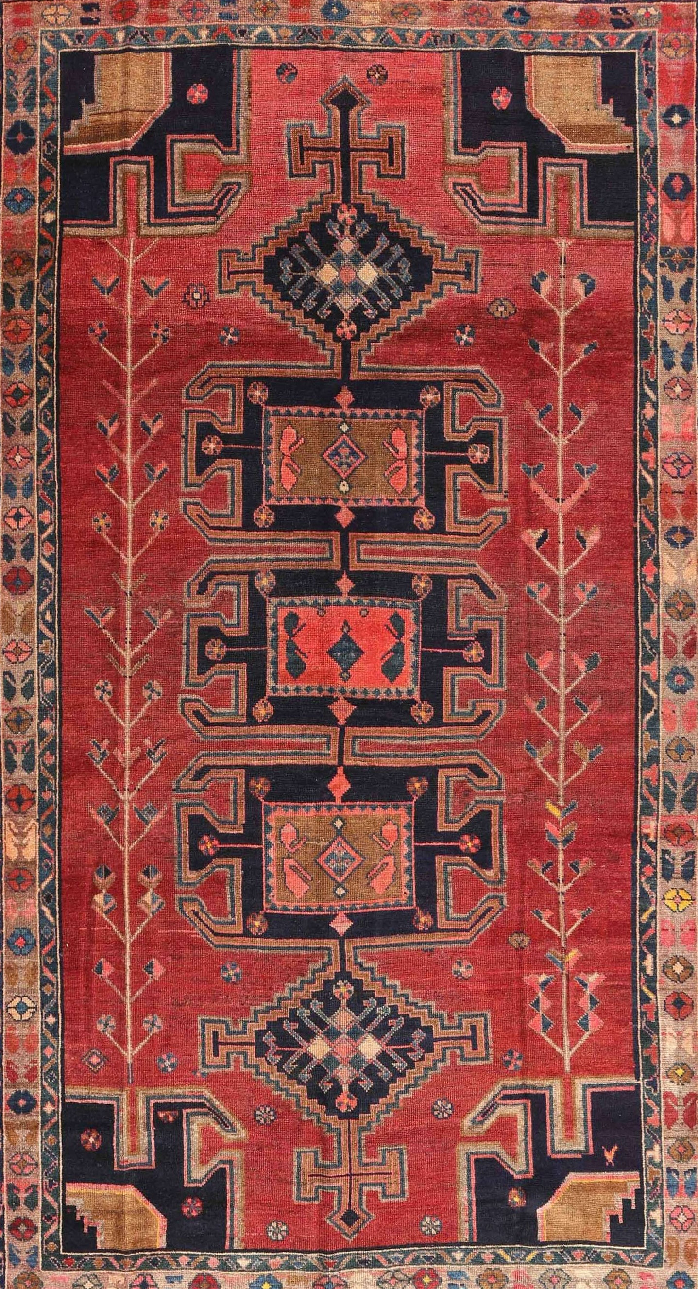 Bungalow Rose Southwestern Red/Black/Brown Area Rug | Wayfair