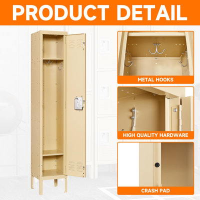 Steelcube Metal 1 - Tier 12'' Gym & Locker Room Locker with Padlock ...