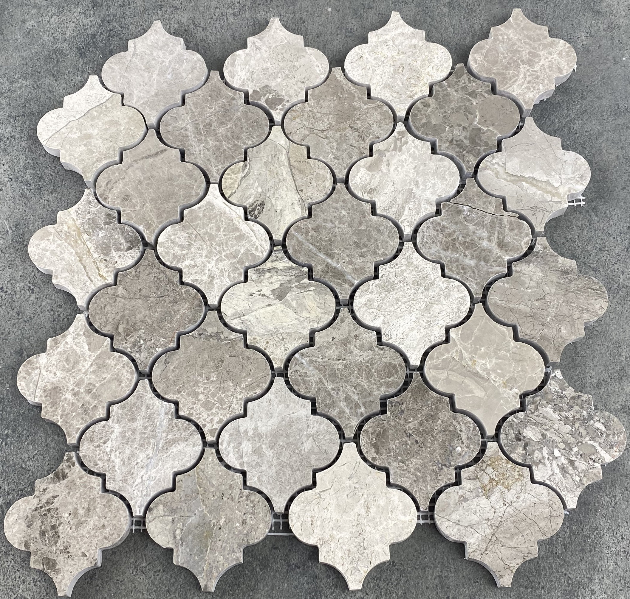 Miletos Stone Collection Silver Shadow Casablanca Gray Marble 2" x 2 ...