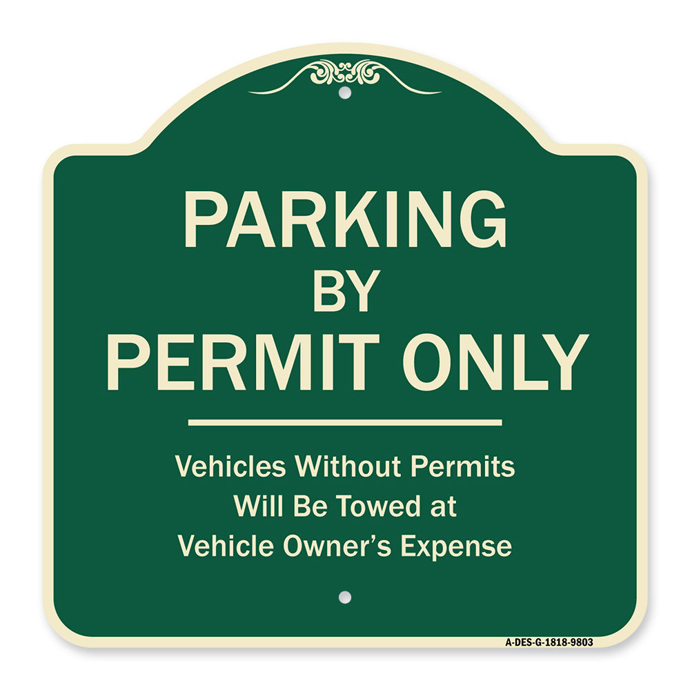 Signmission Designer Series Sign - Parking By Permit Only Vehicles ...