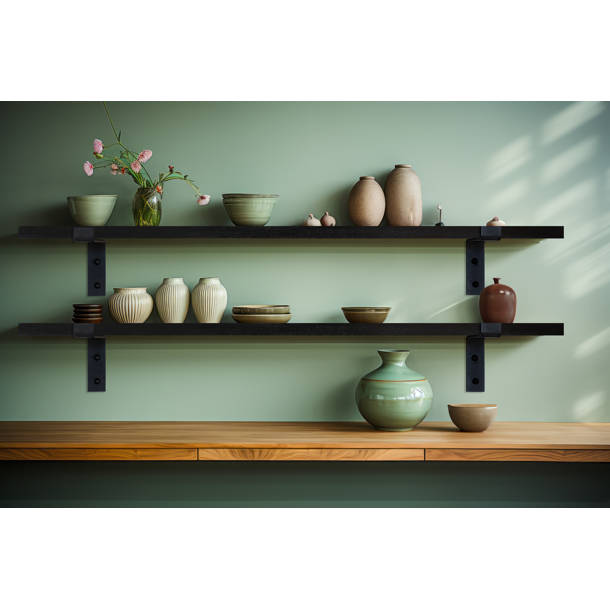 Rayne Mirrors Emerald Lee 2 Piece Poplar Bracket Shelf | Wayfair