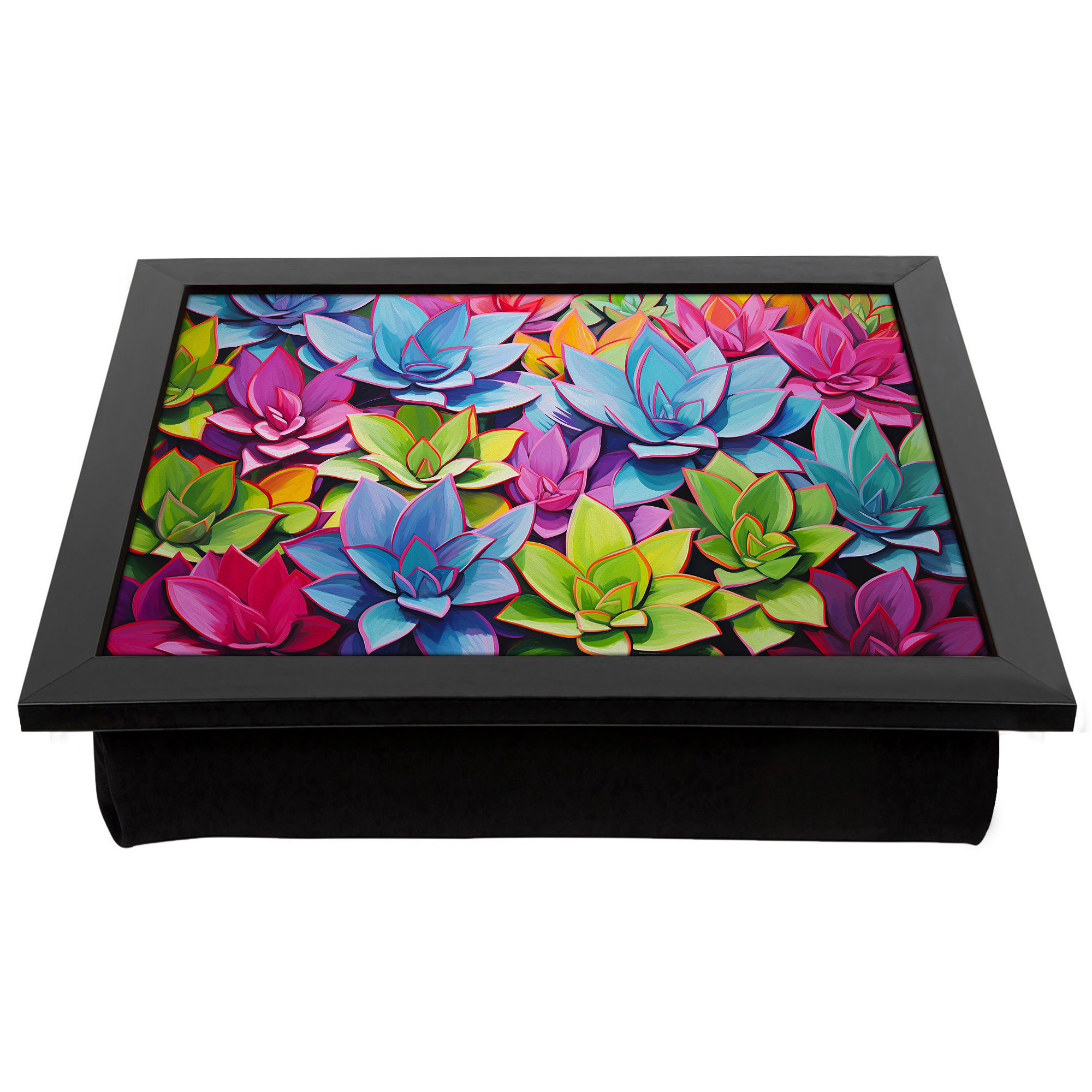 17 Stories Succulent Pop Art Lap Tray with Cushion | Wayfair.ie
