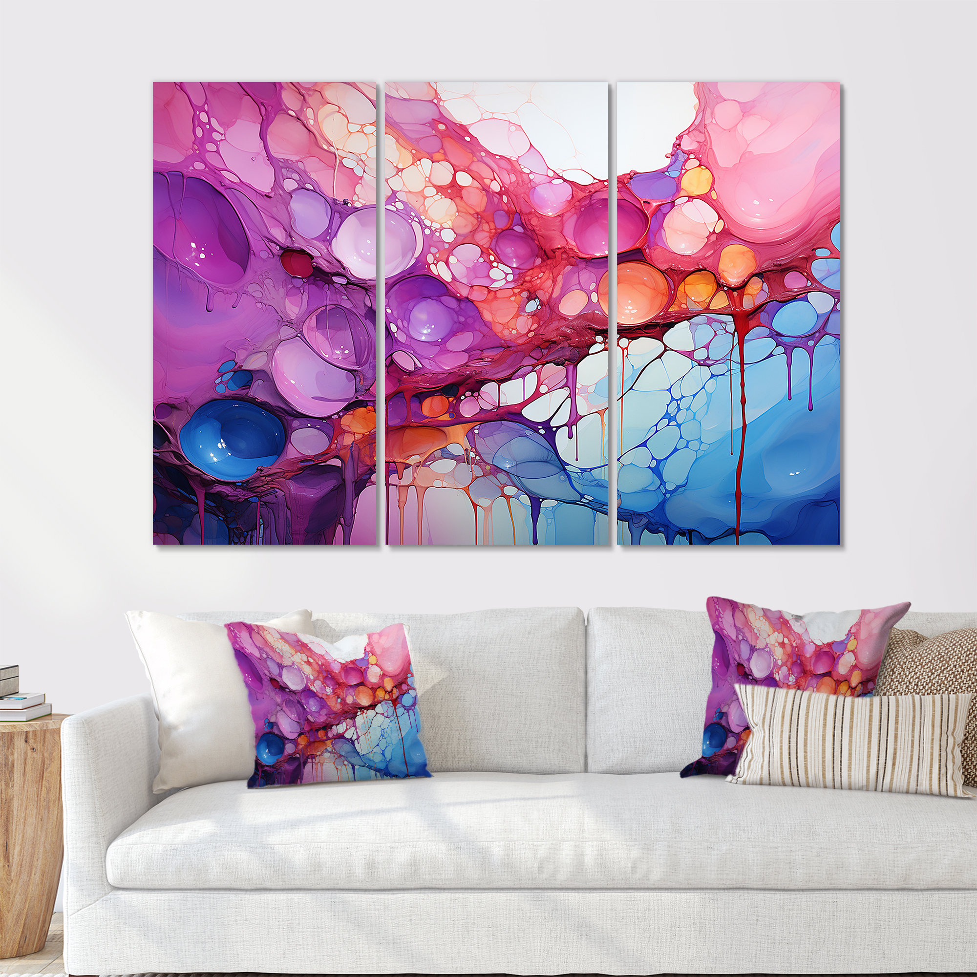 Ivy Bronx Bushong - Drip Painting Canvas Art Set | Wayfair