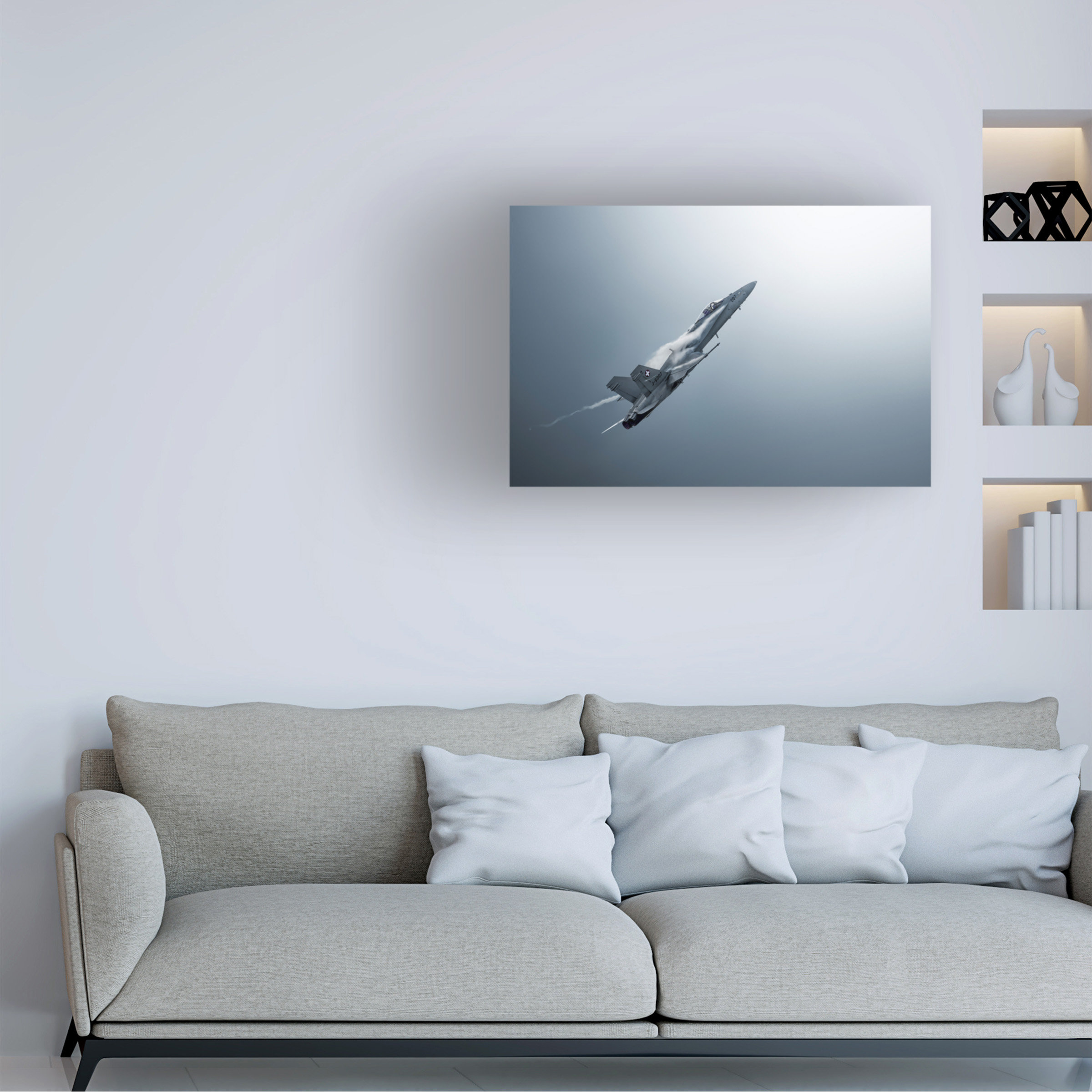 Ebern Designs Leon Fighter Jet Canvas Art | Wayfair