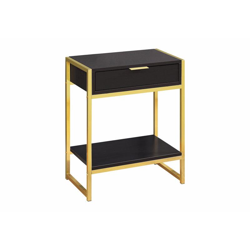 Everly Quinn Accent Table, Gold Metal, Contemporary, Modern | Wayfair