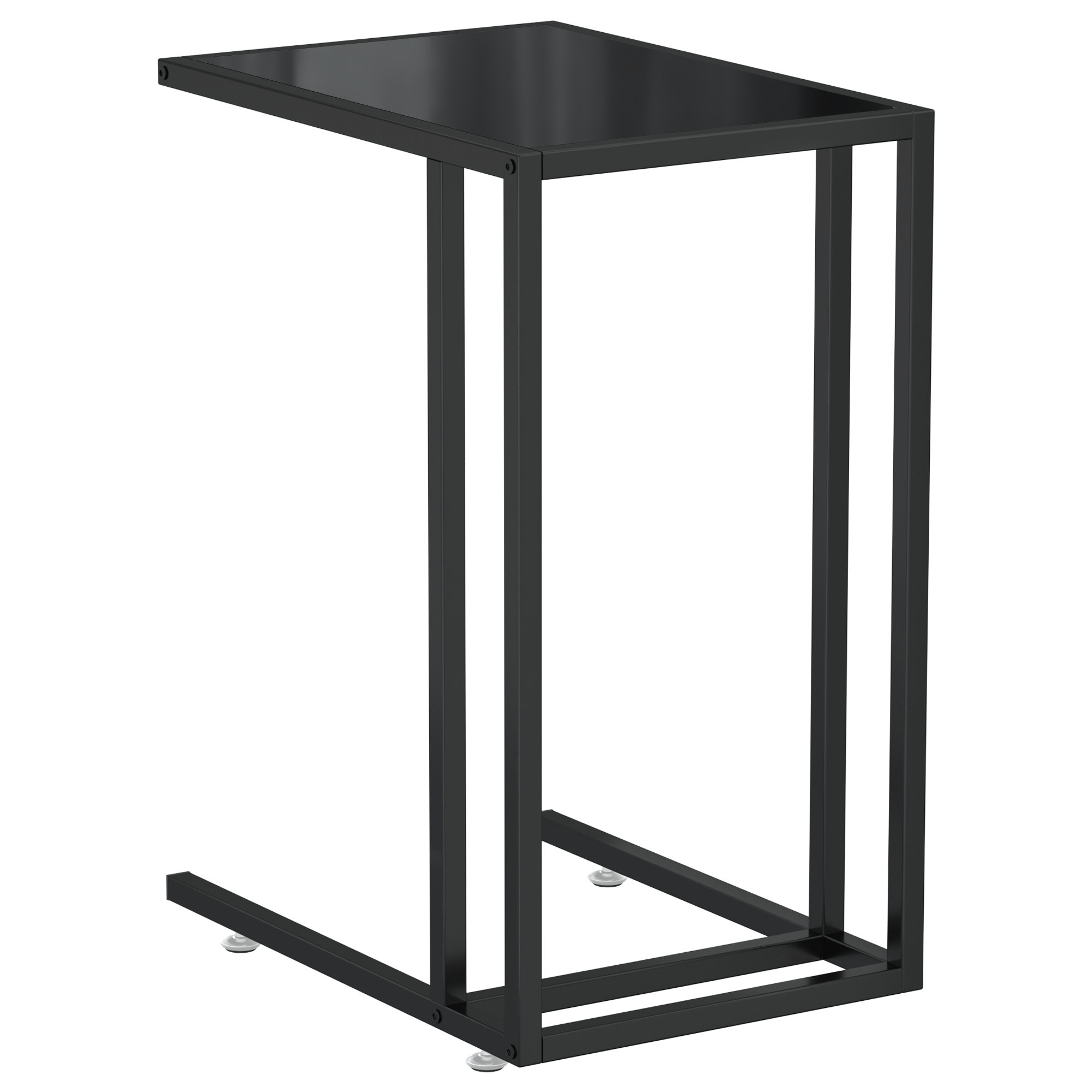 vidaXL Computer Side Table Accent C Shaped End Table Marble Tempered ...