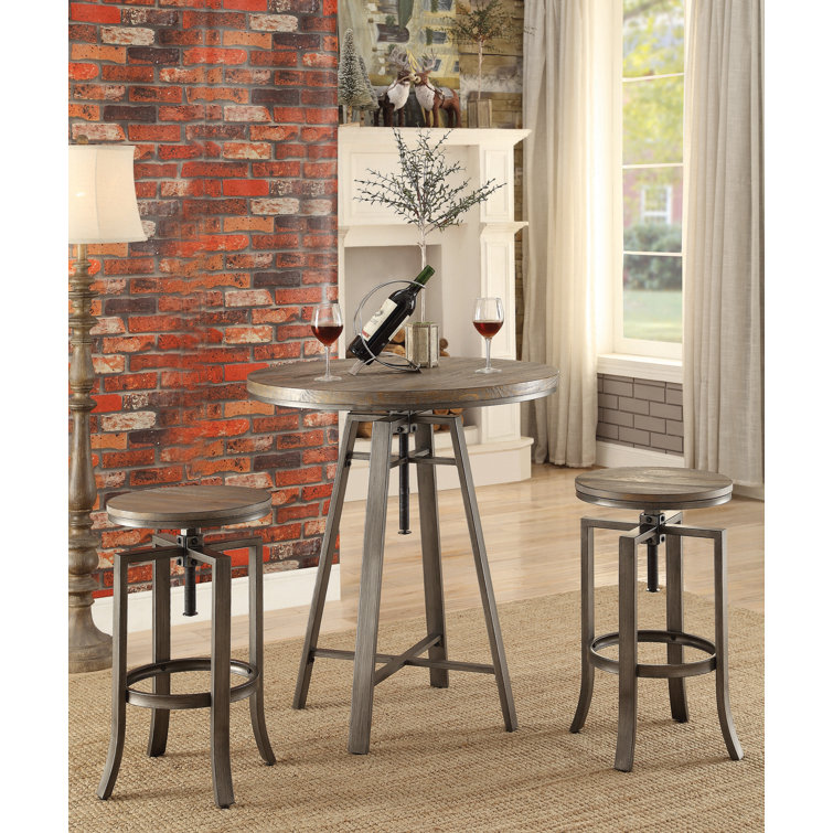 17 Stories Balok Round Metal Base Dining Table | Wayfair