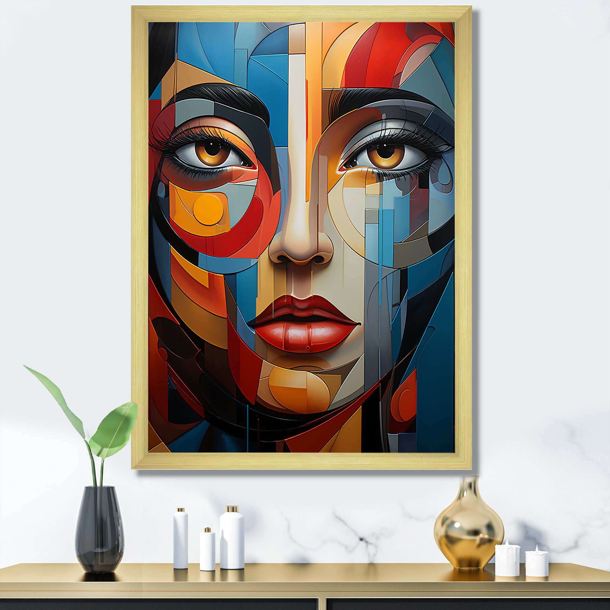 Wrought Studio Cubic Chromatic Woman Portrait I - Abstract Wall Art ...