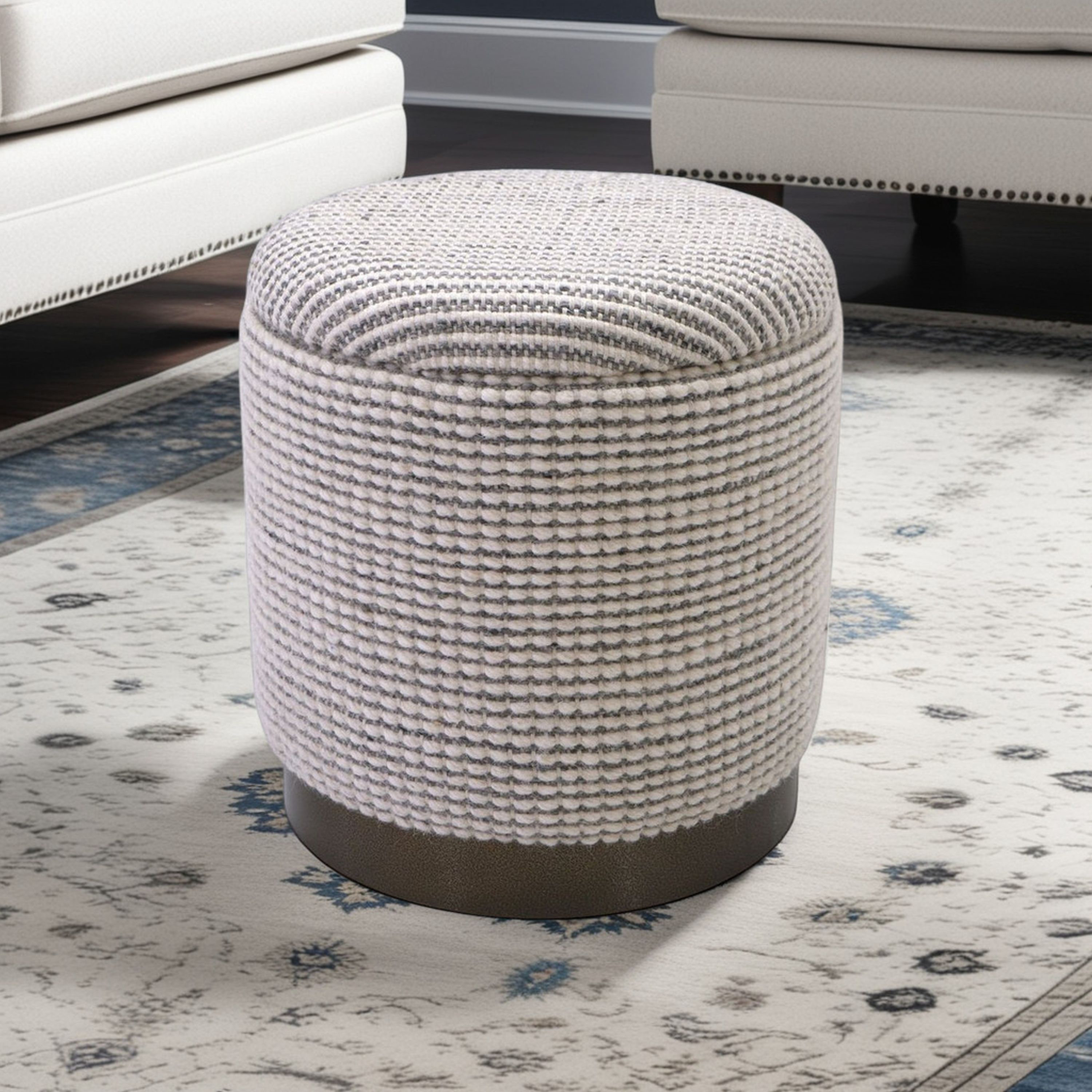 Dakota Fields Handwoven Kratus Hammered Metal Storage Ottoman - Wayfair ...