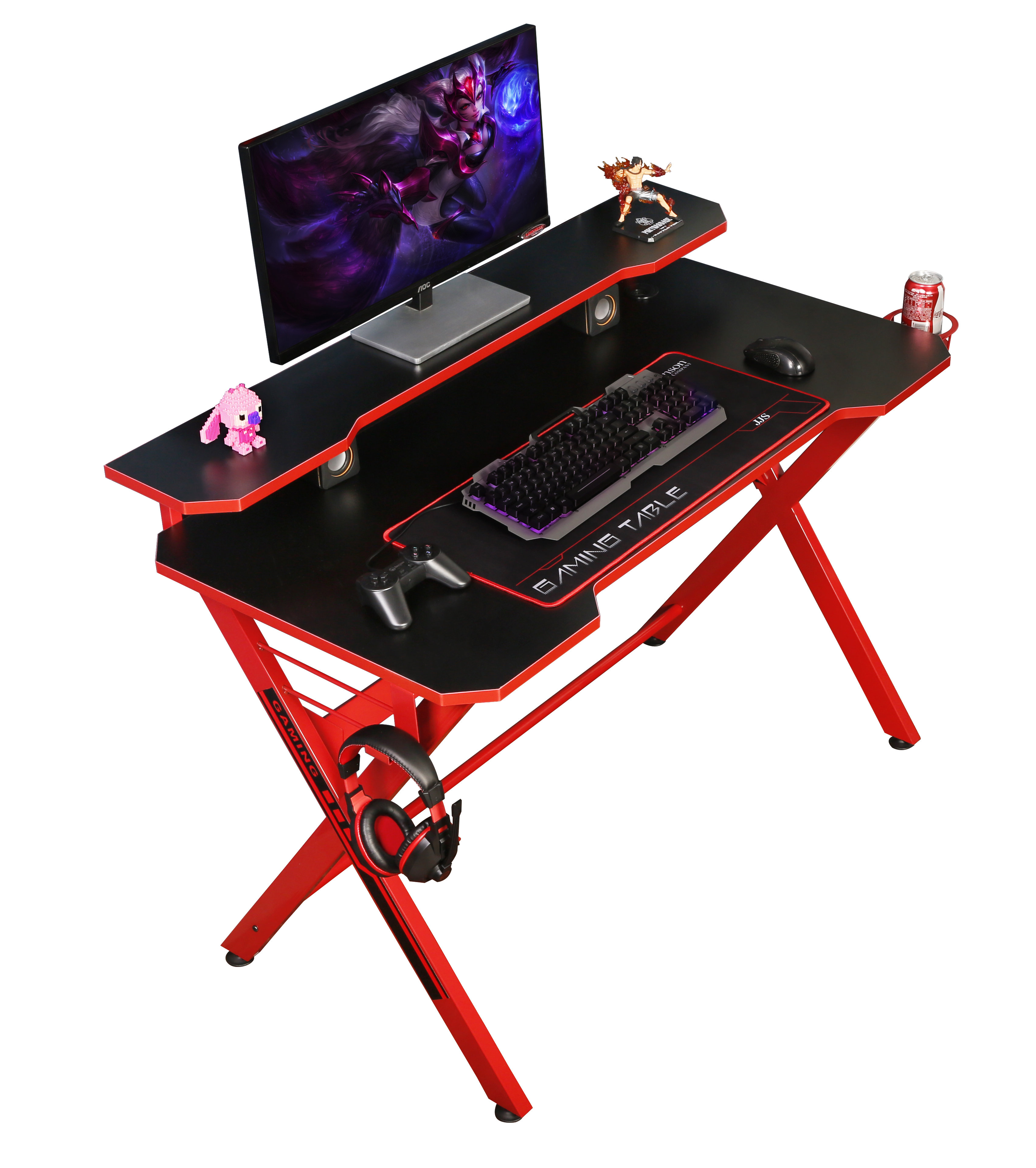Inbox Zero Gaming Desk with Hutch & Reviews | Wayfair