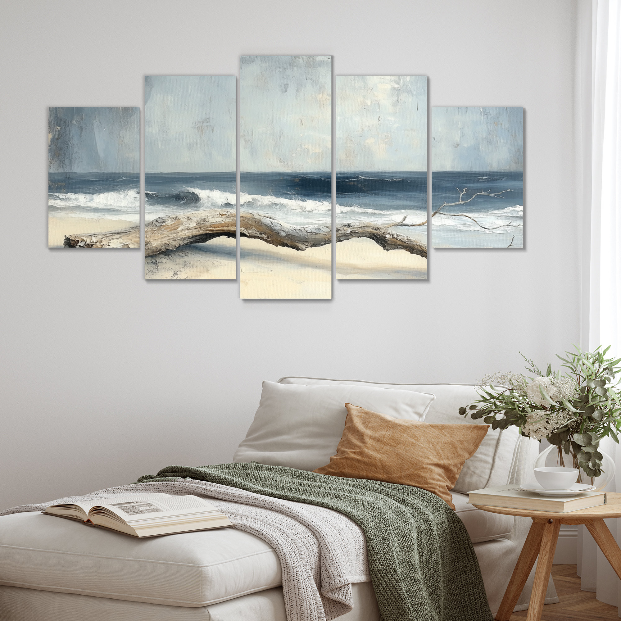 Beachcrest Home™ Gold Blue Driftwood Wishes Fulfilled III - Coastal ...