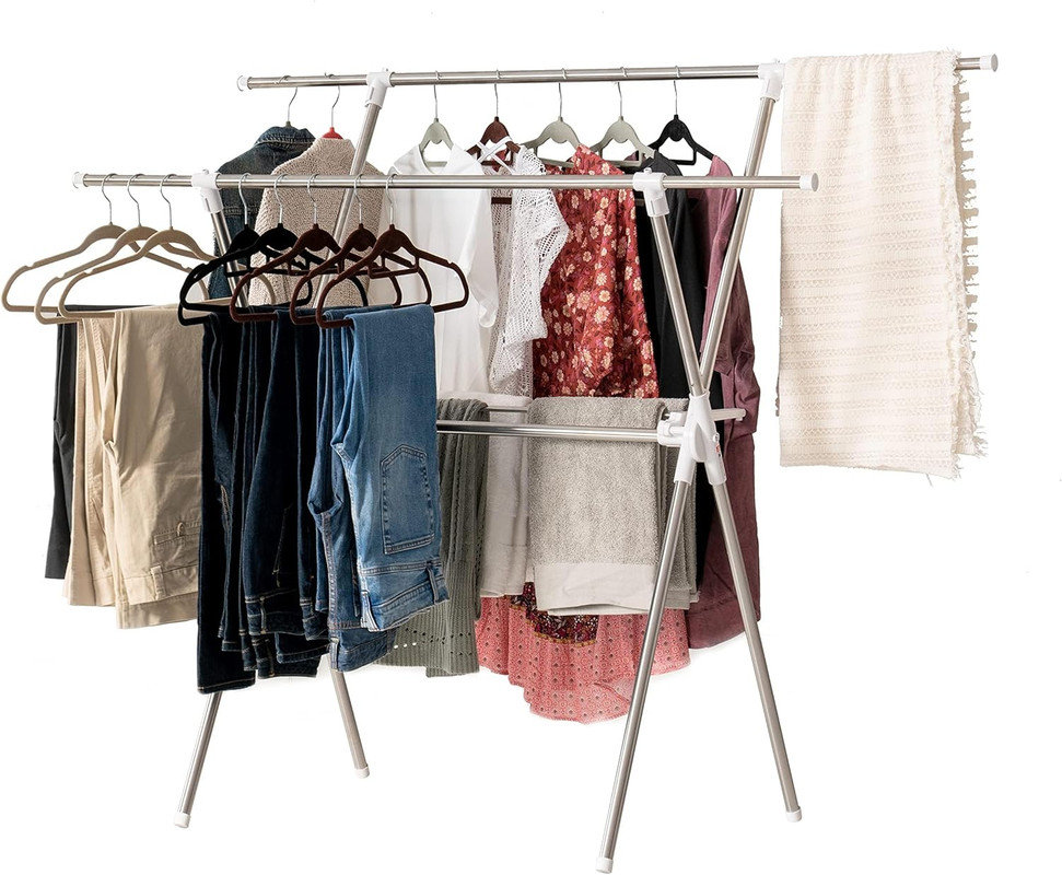 Novond Foldable Drying Rack with Extendable Rods for Large Laundry ...