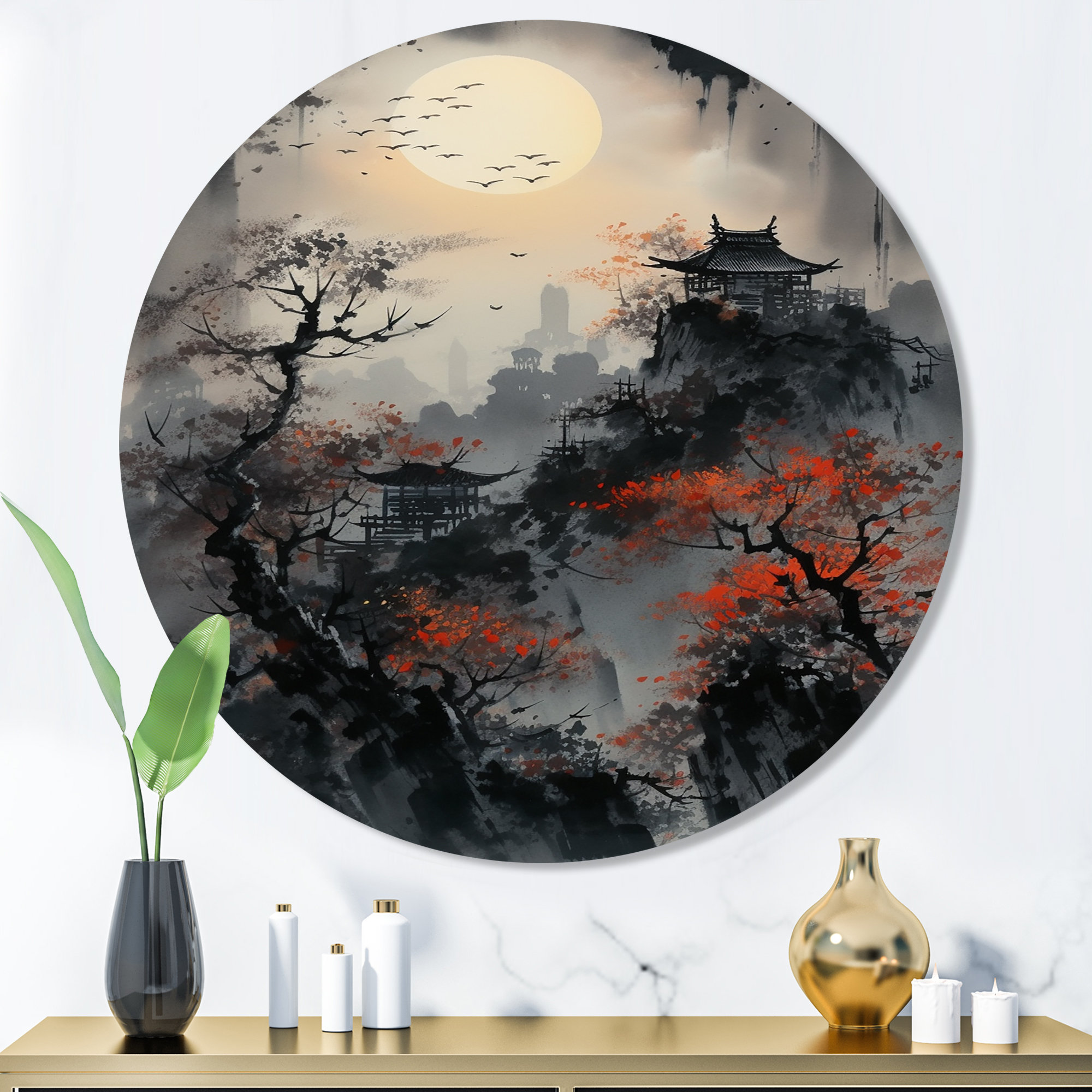 Red Barrel Studio® Moonset Raven Cry Japon II | Wayfair