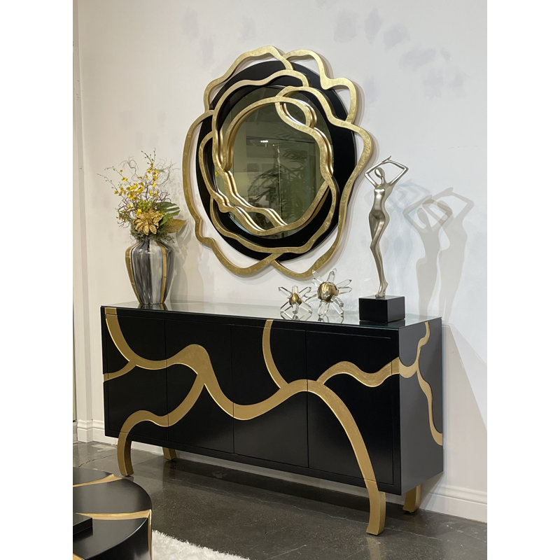 Artmax Black/Gold 72" Wide Sideboard | Perigold
