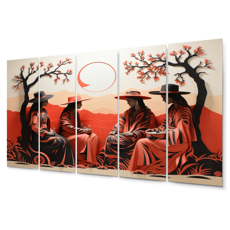 Design Art Western Desert Nomads Papercut - Western Metal Art Print Set ...