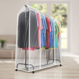 Sorbus 72" W Garment Rack Transparent Clothes Rail Cover 2-Pack | Wayfair