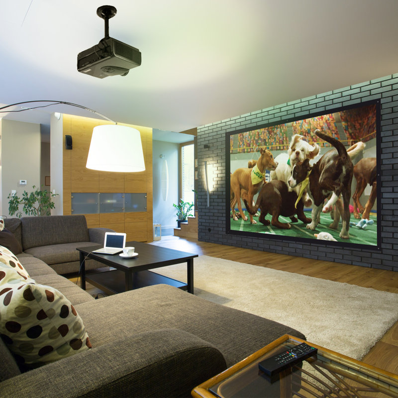 Mount-It! White Portable Projector 100" Screen for Indoor & Outdoor ...