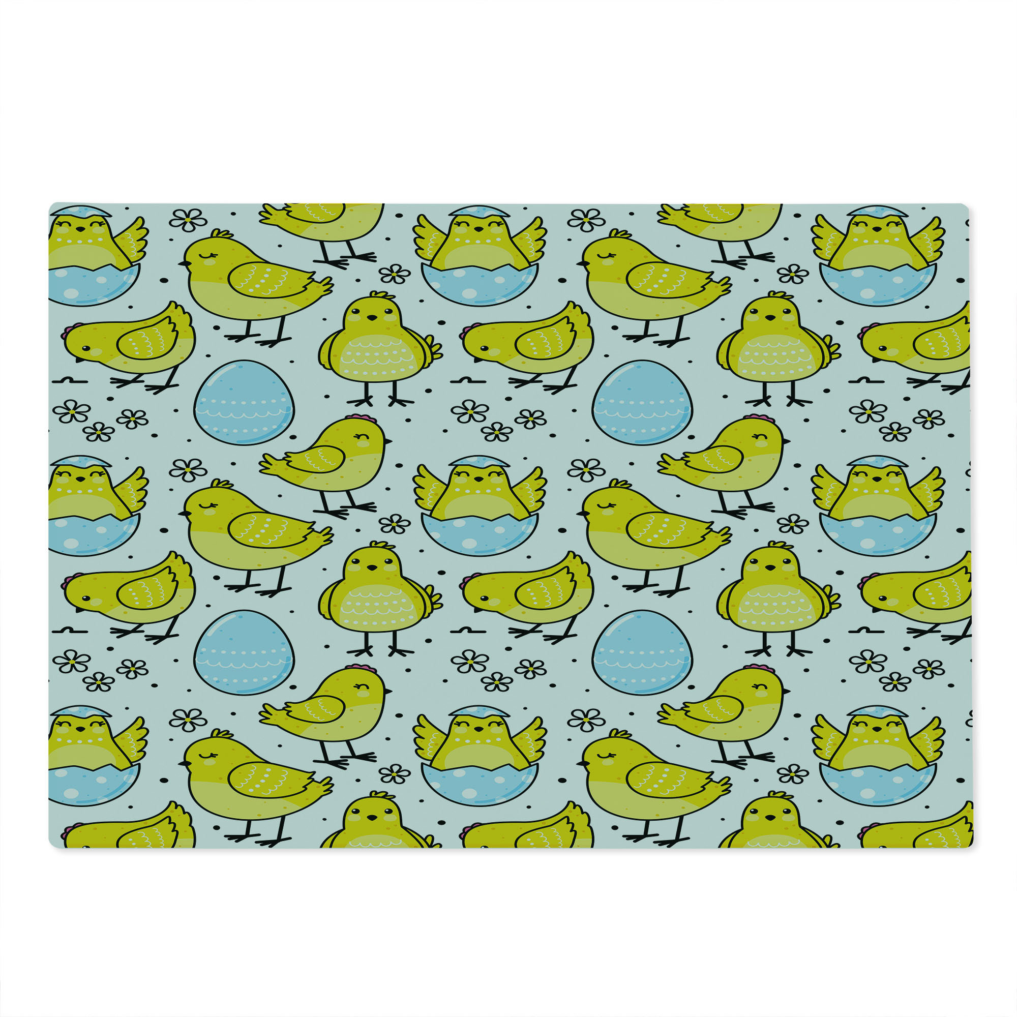 Ambesonne Farm Animal Cutting Board Large Size Chicks and Easter Eggs ...
