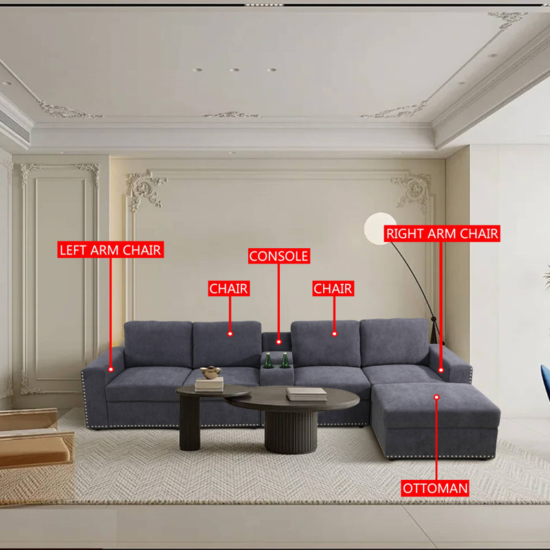 Ebern Designs Pacifa Upholstered Sectional | Wayfair