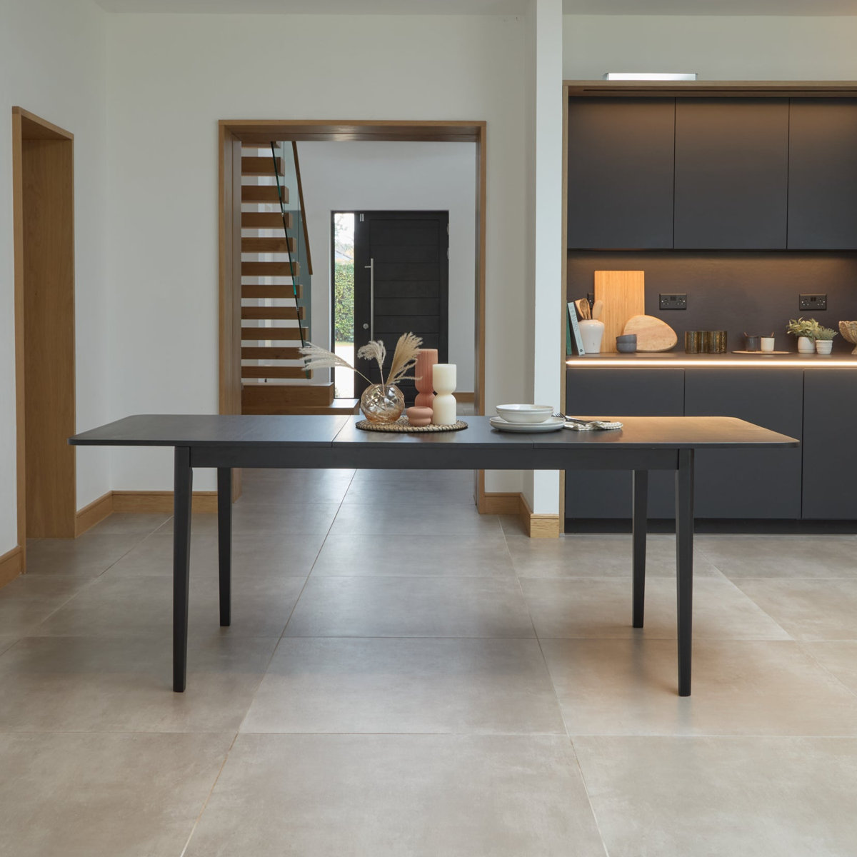 Latitude Run Black Oak Extending Dining Table - Large | Wayfair.co.uk