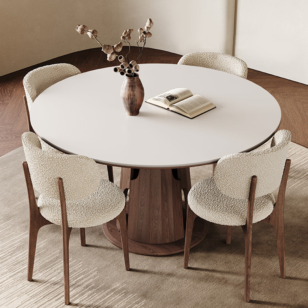 Elamer Modern simple round dining table set | Wayfair