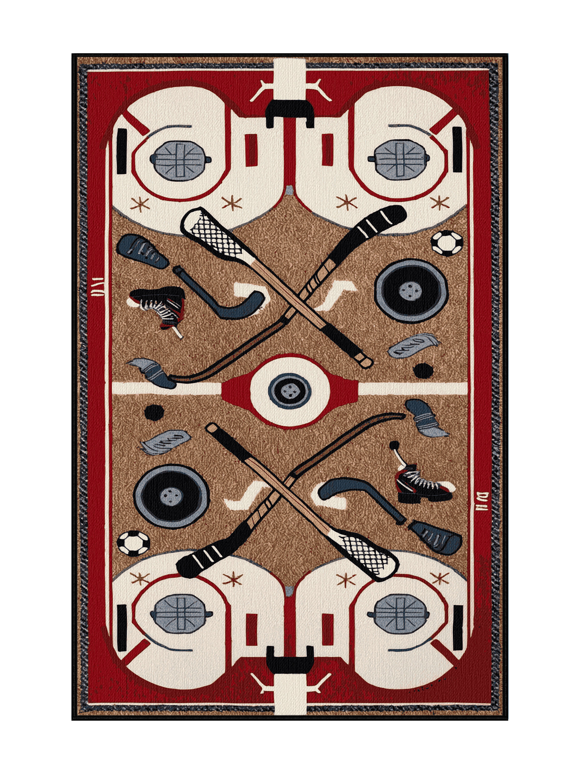 Foundry Select Washable Ice Hockey Sports Area Rug | Wayfair