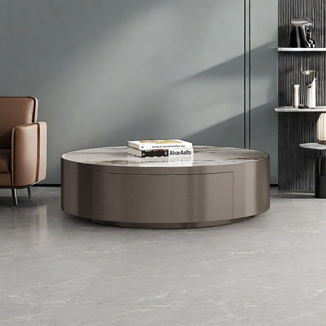 The Invincibles home Italian simple round rock plate coffee table | Wayfair