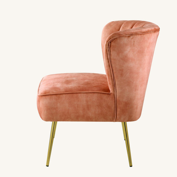 Mercer41 Tisbury Burnt Orange Tufted Wingback Accent Chair | Wayfair