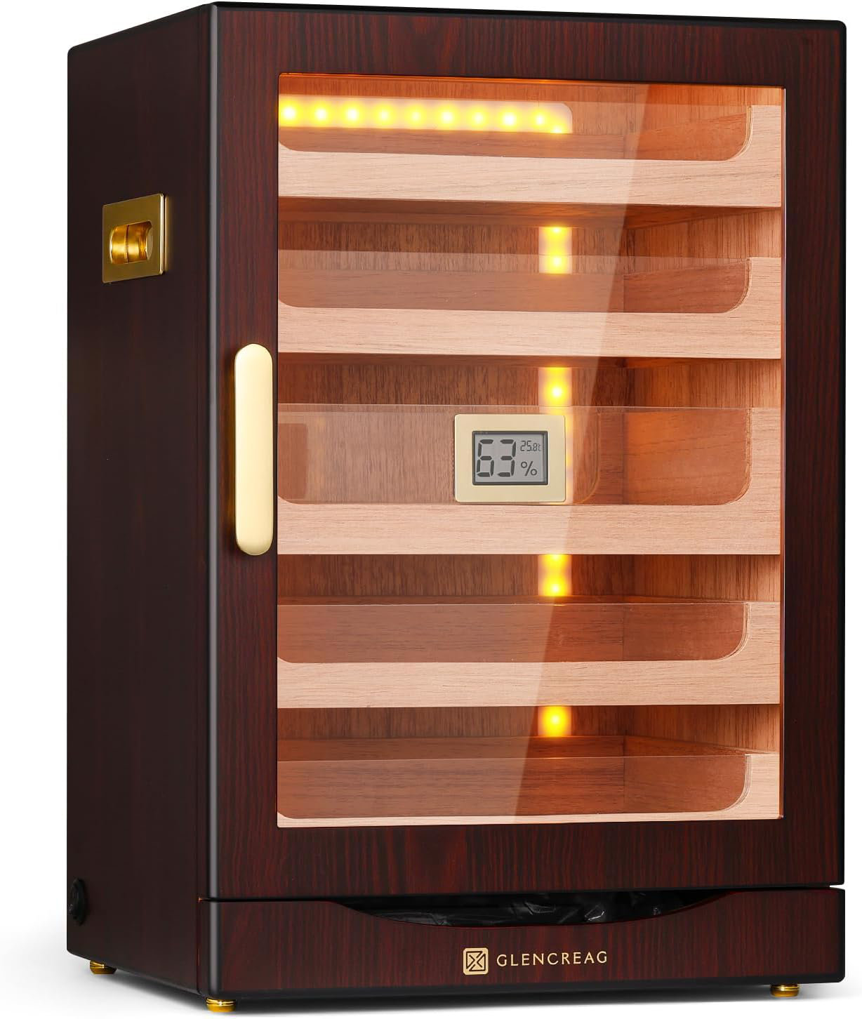 Glencreag Cigar Humidor Cabinet With Automatic Led Light, Extra Large ...