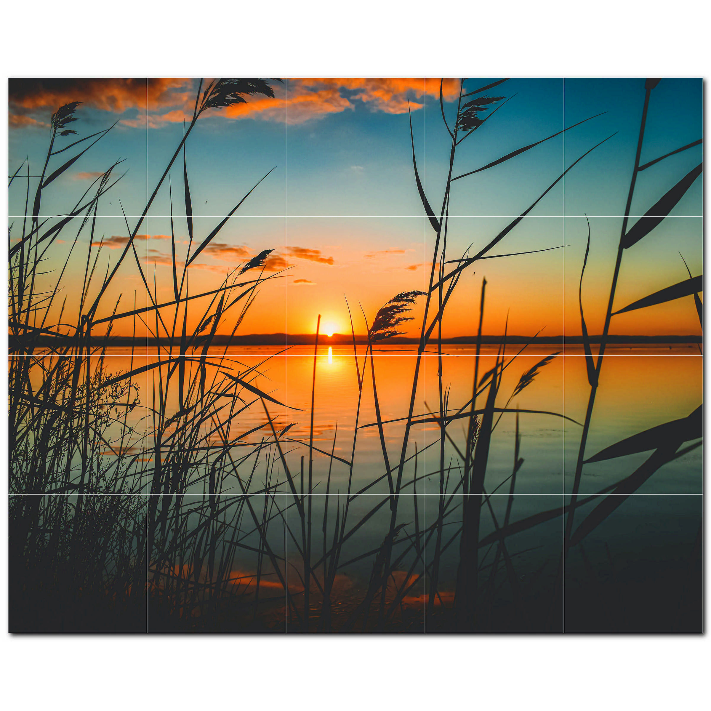 Picture-Tiles.com 30" x 24" Ceramic Sunset Photo Decorative Mural Tile ...