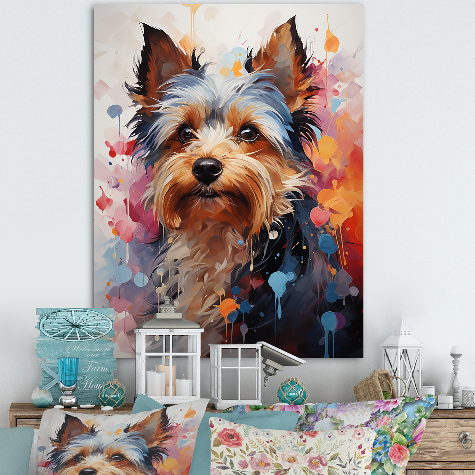 Winston Porter Doge Yorkie Reverie - Dog Canvas Wall Art - Wayfair Canada