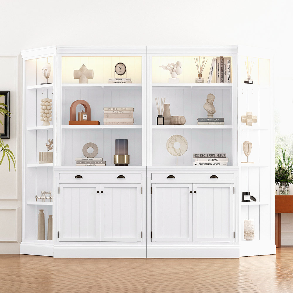 Red Barrel Studio® 83.4"Tall Two Bookshelf With Two Corner Shelf Suite ...