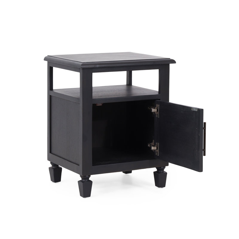 Alcott Hill Carrin Acacia Wood And Cane Nightstand | Wayfair