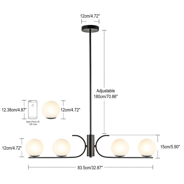Mercer41 Kaynen 4 - Light Dimmable Kitchen Island Linear Bubble ...
