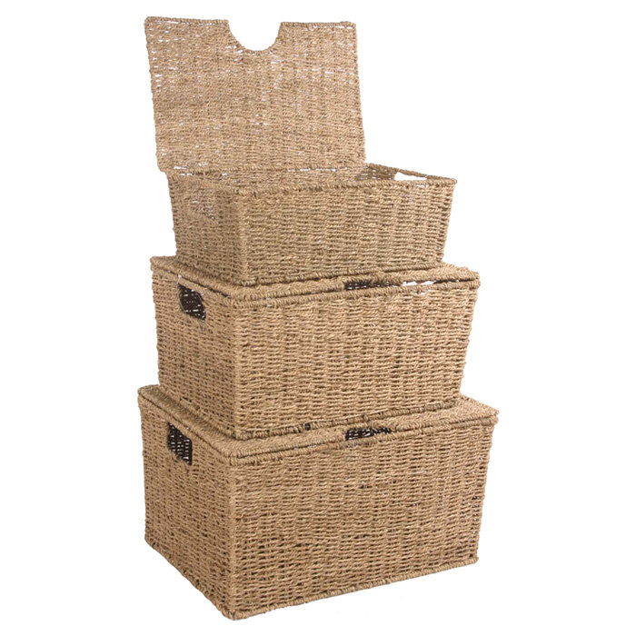 House Additions Seagrass 3 Piece Storage Basket Set & Reviews | Wayfair ...