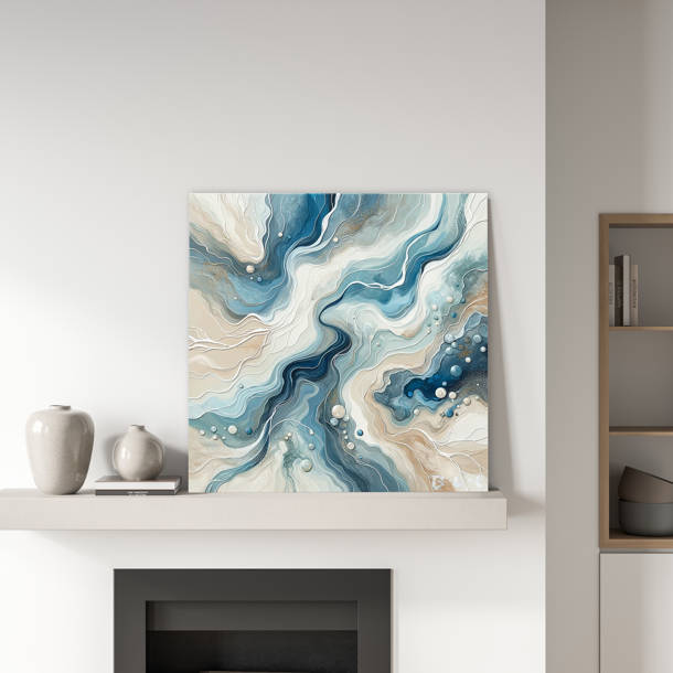 Wrought Studio Coastal Elegance: Abstract Ocean Wave Resin Art on ...