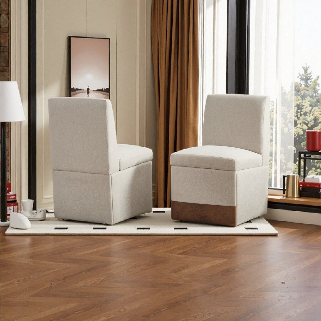 Latitude Run® Set of 2 Multifunctional Swivel Chairs - 360° Mobility ...