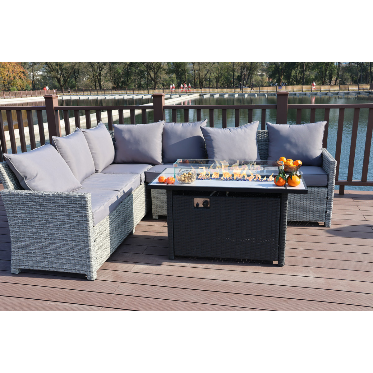 Latitude Run® Madilene 25'' H X 23'' W Outdoor Propane Fire Pit Table ...