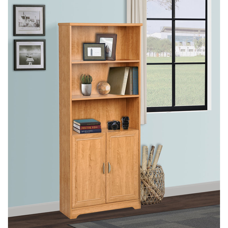 WFX Utility™ 5 bookcases with doors, honey maple bookcases, adjustable ...