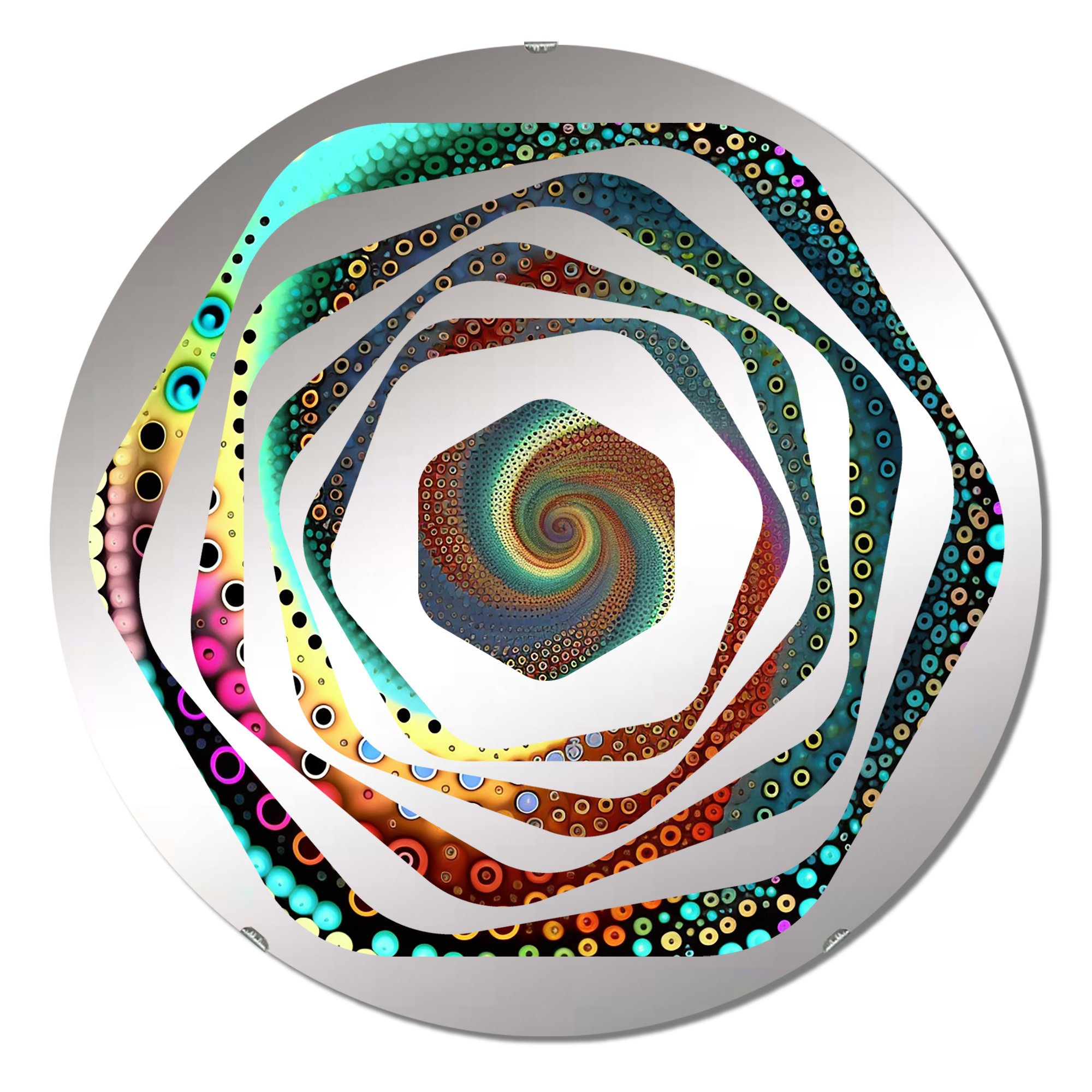 Design Art Iridiscdent Pointillism Spiral Turquoise Shades - Amorphe ...