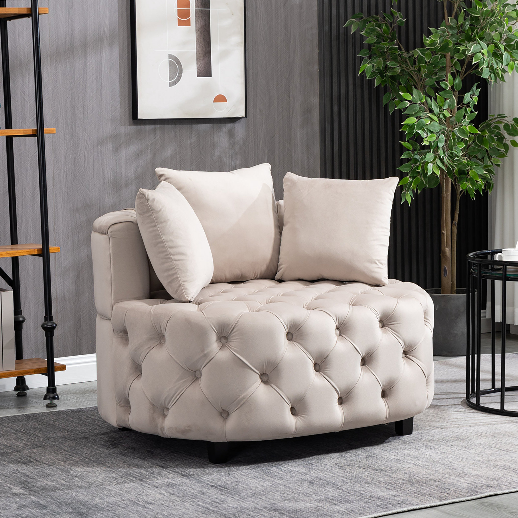 House of Hampton® Accent Chair / Classical Barrel Chair for living room ...