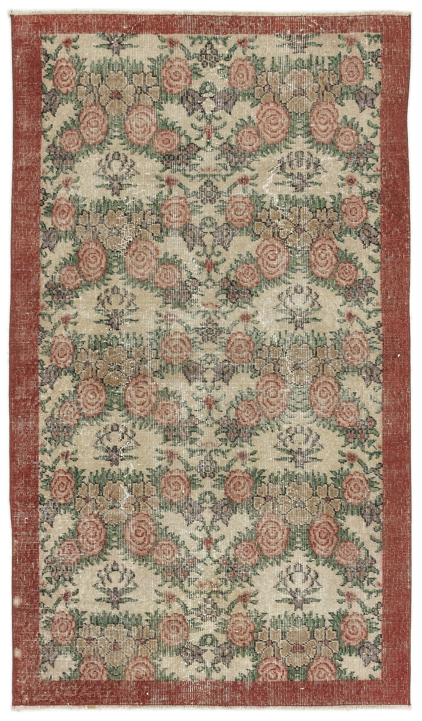 Rosalind Wheeler Atina Red Floral Wool Handmade Area Rug | Wayfair
