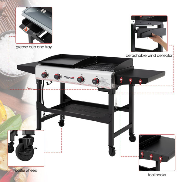 Royal Gourmet 4-Burner Liquid Propane Gas Grill Combo Griddle & Reviews ...