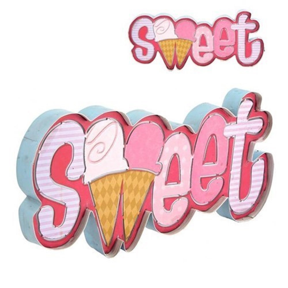Trinx Sweet Ice Cream Retro Diner Wall Decor with LED Lights | Wayfair