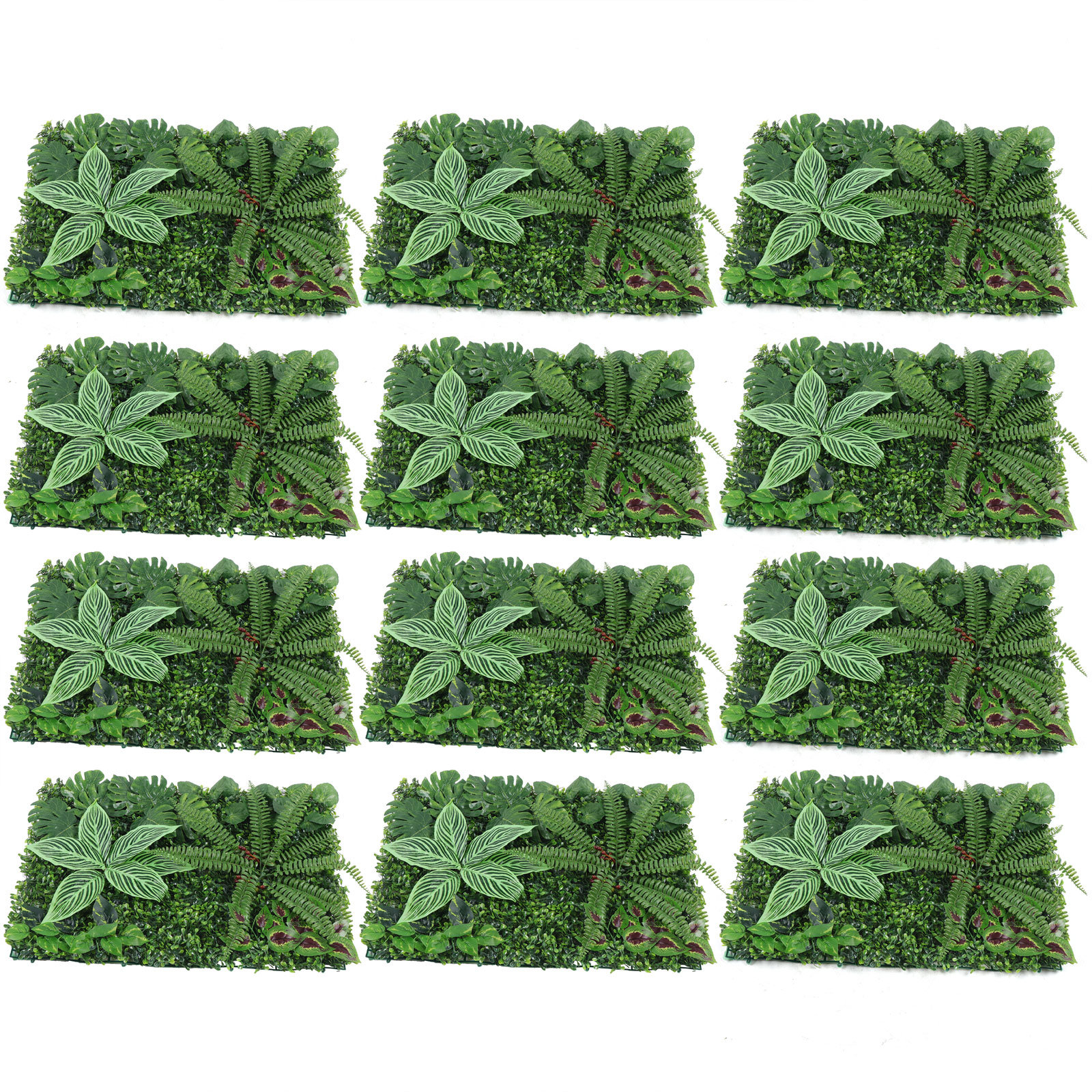 Primrue 12Pcs Artificial Plant Living Wall Evergreen Plant Panel | Wayfair
