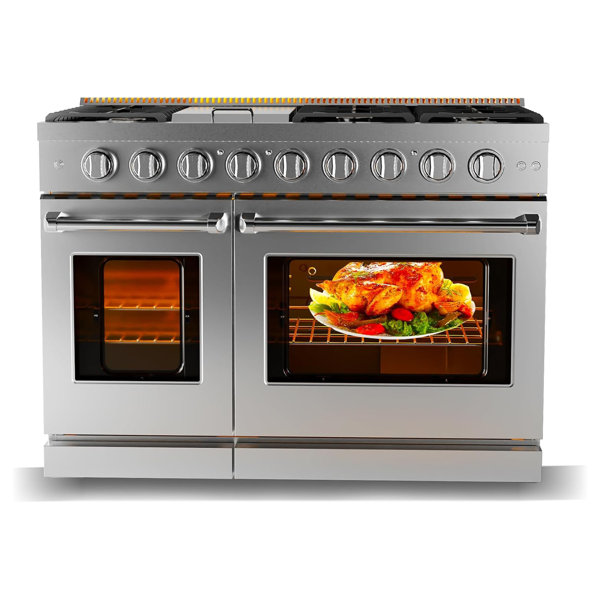 gaomon 48 Inch Gas Range, Full Gas Freestanding Range With 6 Sealed ...