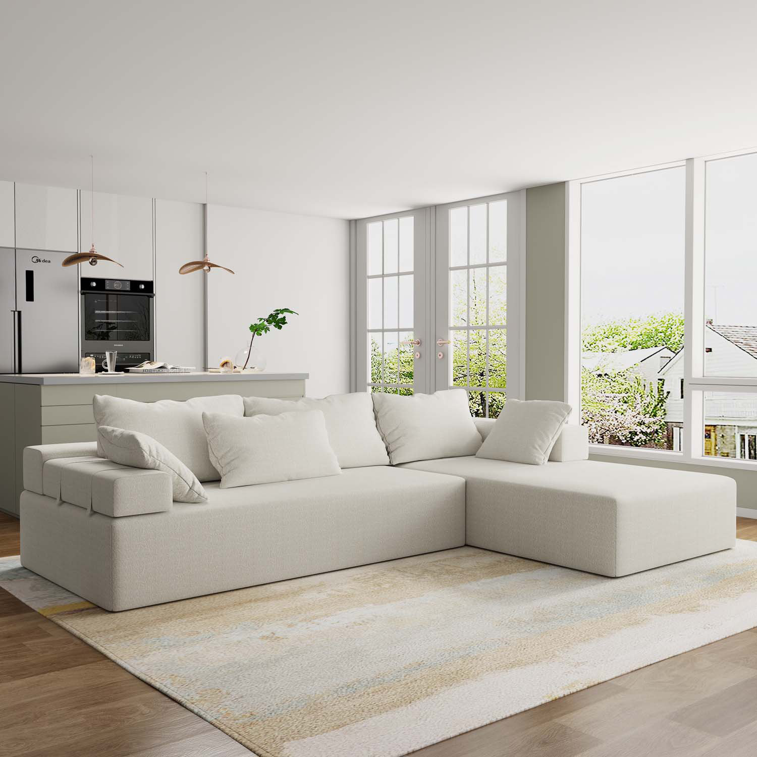 Latitude Run® Modern Upholstered Sectional Sofa Couch Set,Modular 108 ...